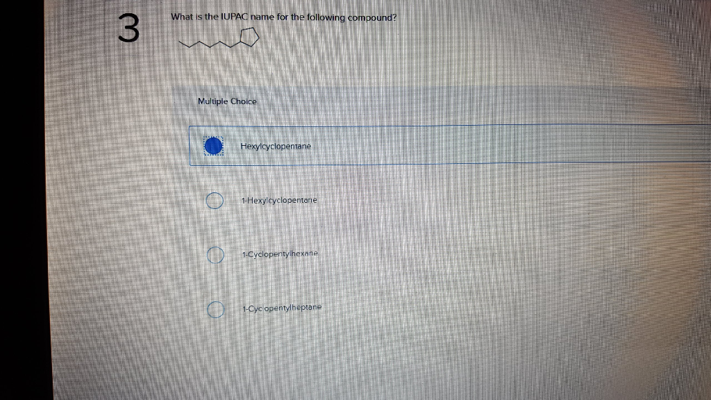 Solved What is the IUPAC name for the following compound? | Chegg.com