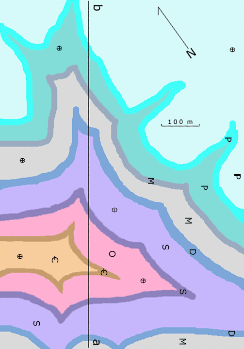 Solved Question 1 Look at the geologic map below. Look for | Chegg.com