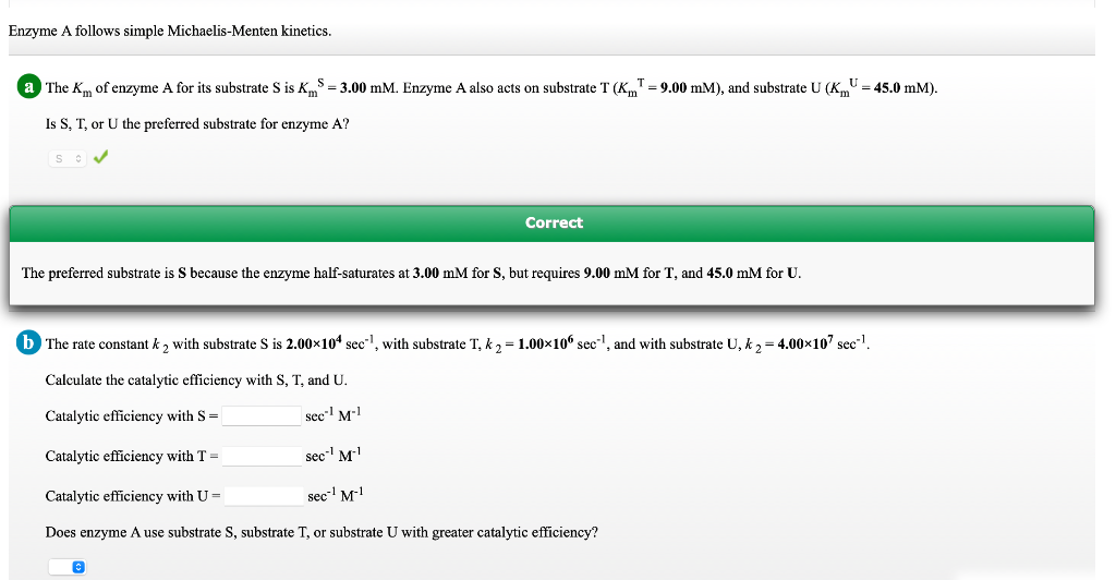 Solved Enzyme A follows simple Michaelis-Menten kinetics The | Chegg.com