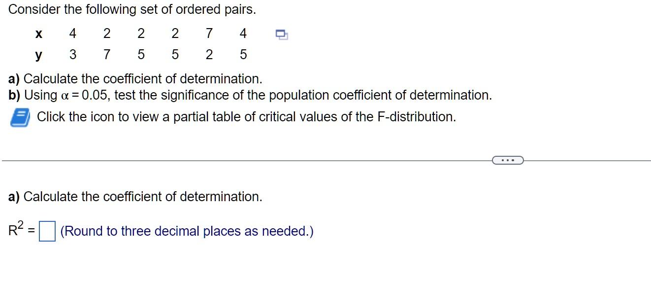 Solved Consider the following set of ordered pairs. a) | Chegg.com