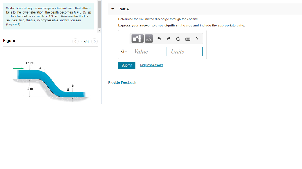 Solved Water flows along the rectangular channel such that | Chegg.com