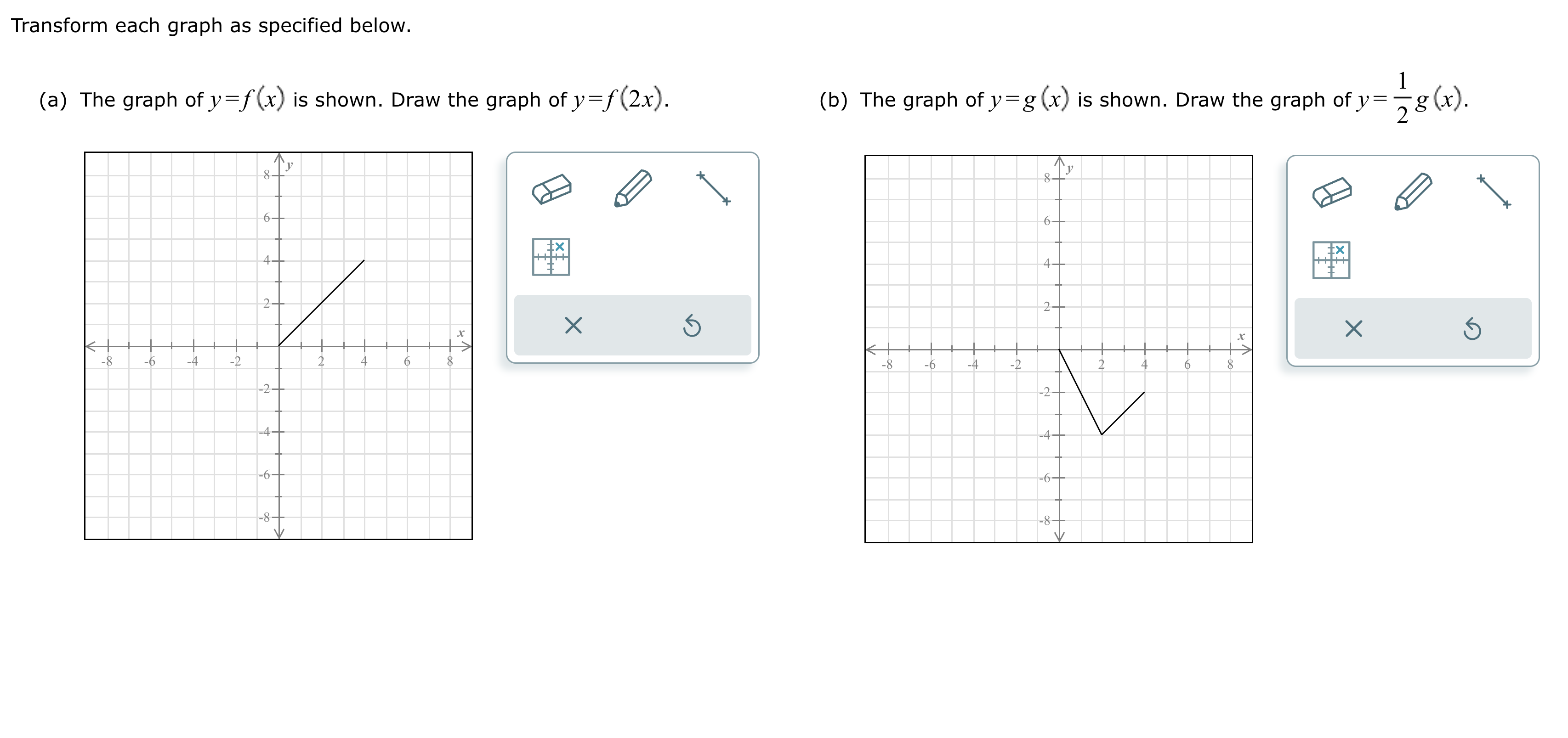 Solved Transform each graph as specified below.(a) ﻿The | Chegg.com