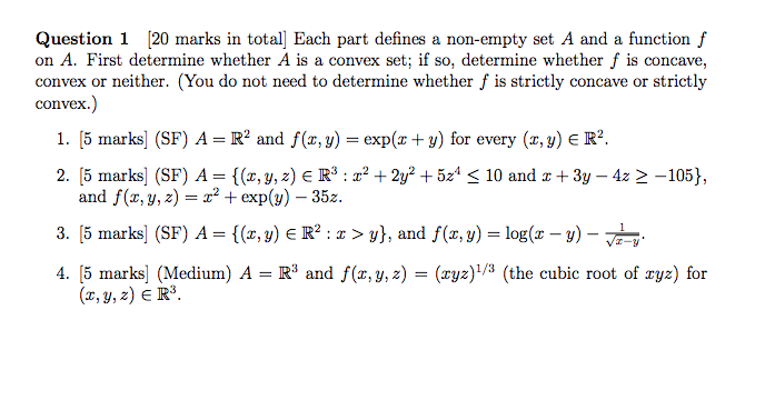 Question 1 (20 marks in total] Each part defines a | Chegg.com
