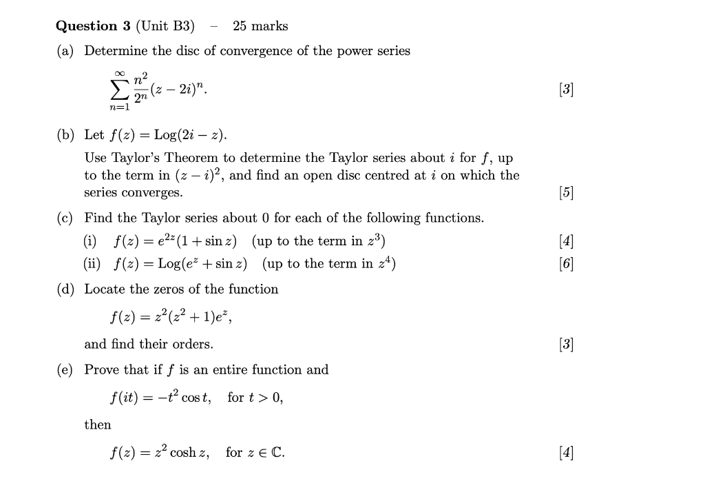Solved Question 3 (Unit B3) 25 marks (a) Determine the disc | Chegg.com