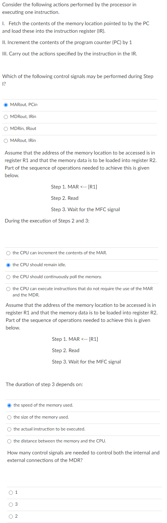 Solved Consider the following actions performed by the | Chegg.com