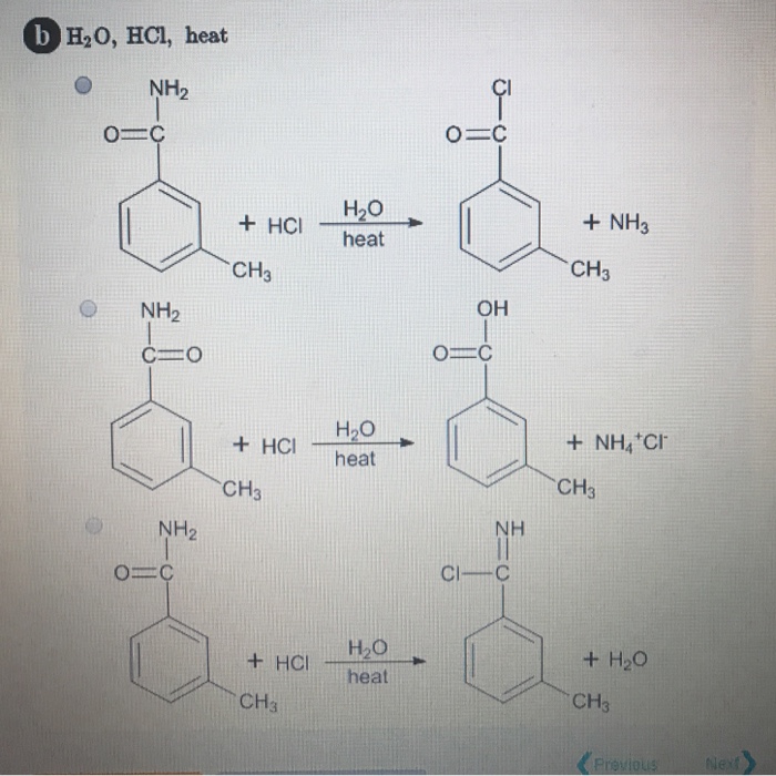 Solved a Ho, NaOH, heat NH2 O NH4 H20 heat + NaOH + NaOH CH3 | Chegg.com