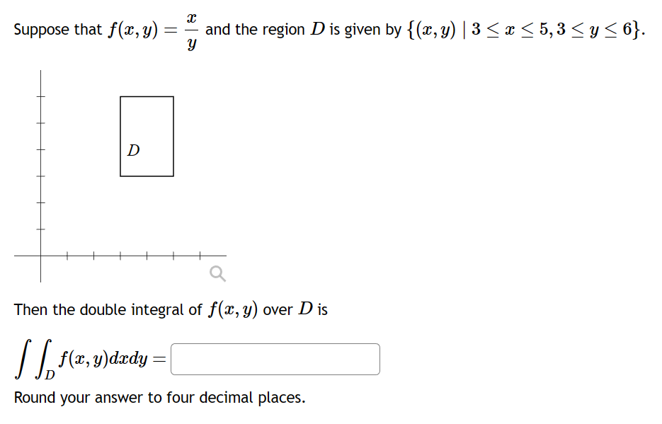 Solved Suppose that f(x,y)=yx and the region D is given by | Chegg.com