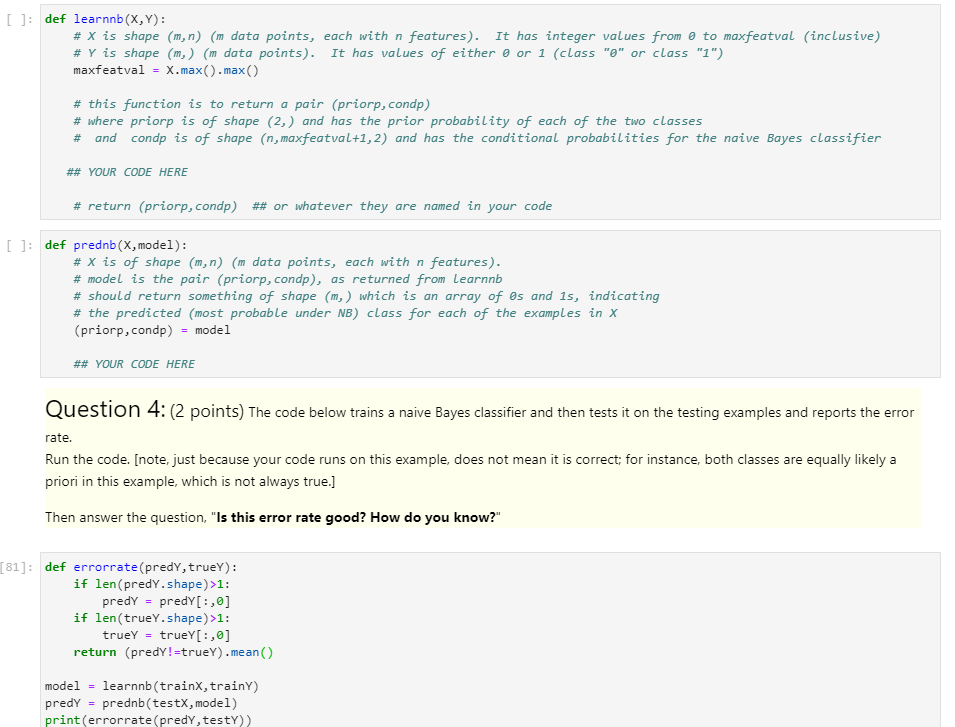 Question 3: Complete the two functions in the two | Chegg.com