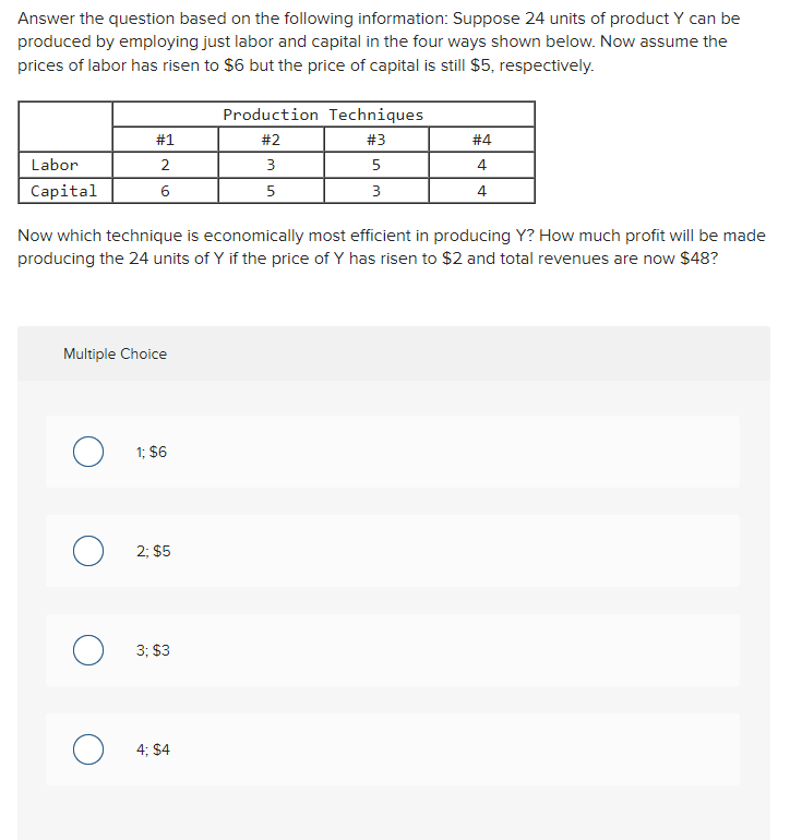 Solved Answer the question based on the following | Chegg.com