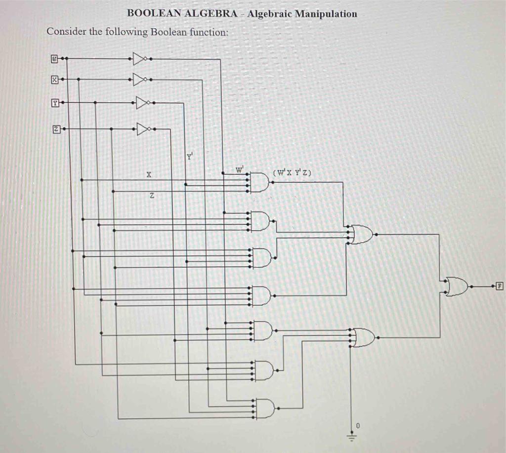 Solved BOOLEAN ALGEBRA - Algebraic Manipulation Consider the | Chegg.com