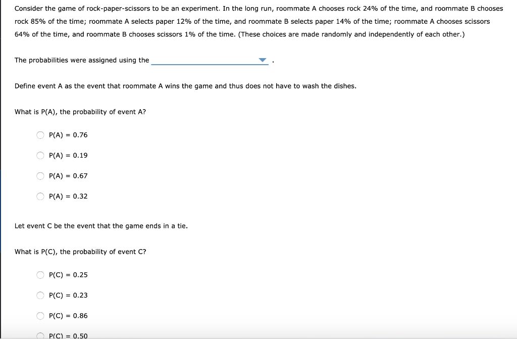 Solved 11. Joint probability - Rock-paper-scissors #2 A | Chegg.com