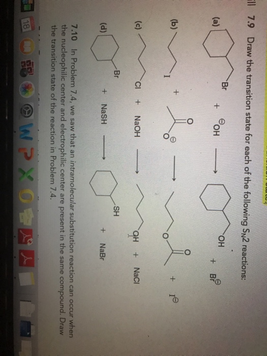 Solved Ll Draw The Transition State For Each Of The