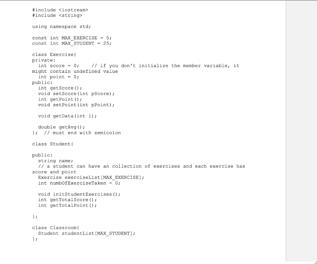 Solved Objective: Convert Struct to Class Use code example | Chegg.com Solved Objective: Convert Struct to Class Use code example | Chegg.com