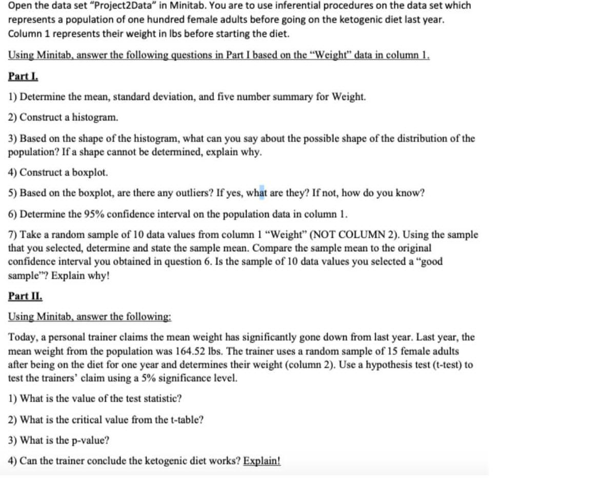 Solved Weight Sample Column A is Weight A B Column B is | Chegg.com
