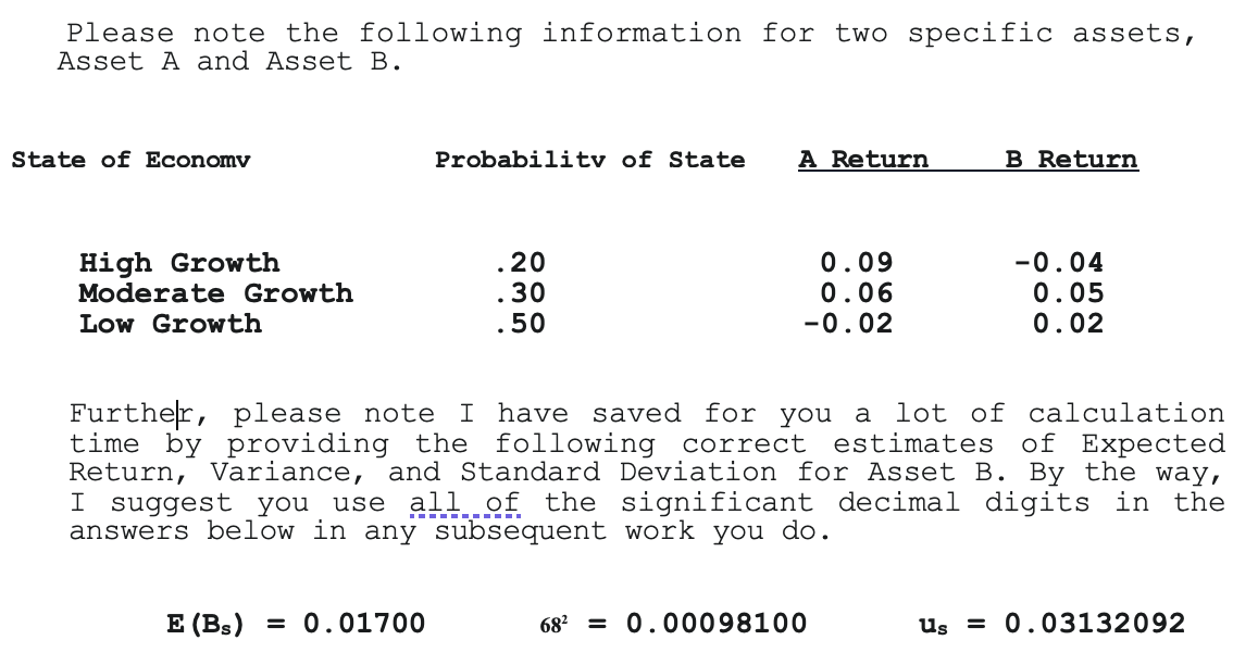 Solved Calculate the Expected Return, Variance, and Standard | Chegg.com
