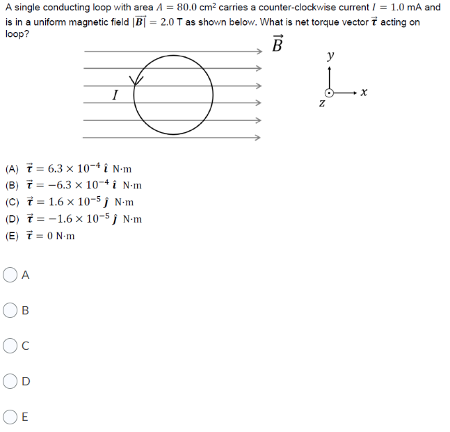 Solved A single conducting loop with area A = 80.0 cm2 | Chegg.com