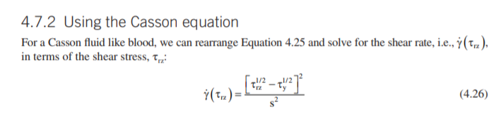 4.7.2 Using the Casson equation For a Casson fluid | Chegg.com