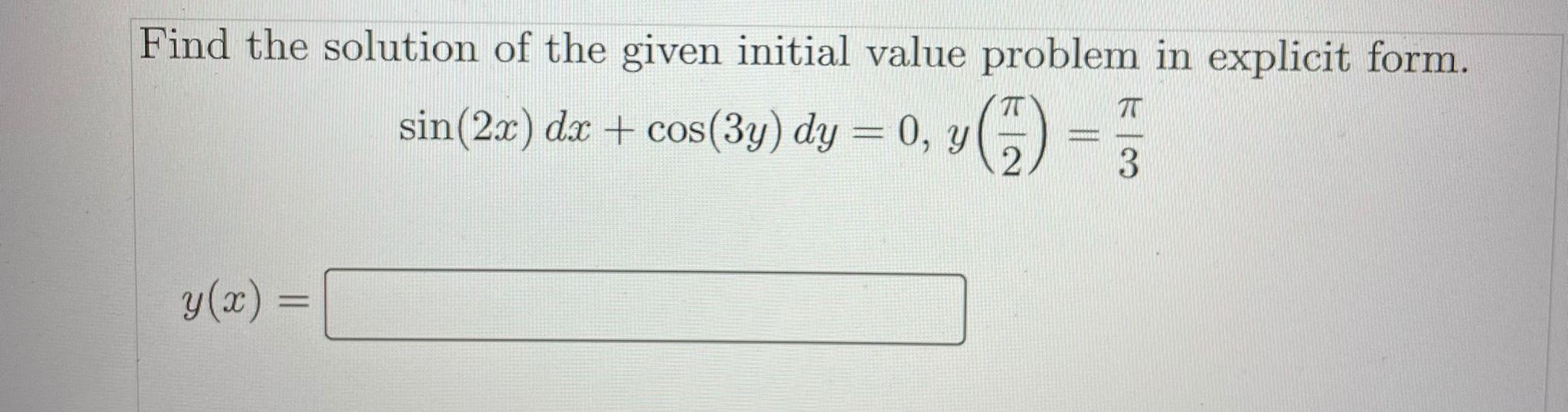 Solved Find the solution of the given initial value problem | Chegg.com