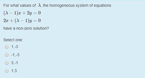 Solved For what values of the homogeneous system of | Chegg.com