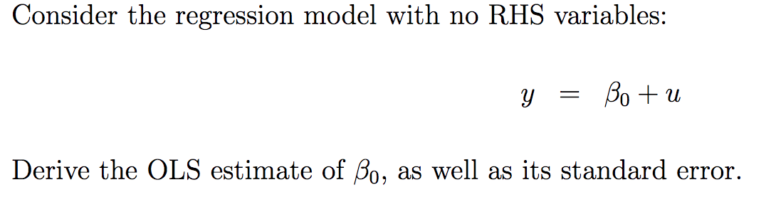 Solved Consider the regression model with no RHS variables: | Chegg.com