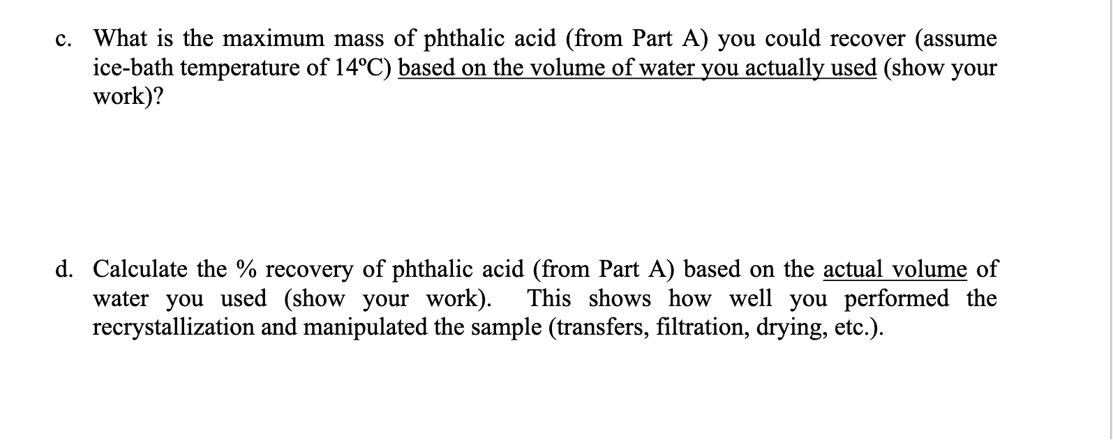 Solved Results \begin{tabular}{|l|l|} \hline PART A & | Chegg.com