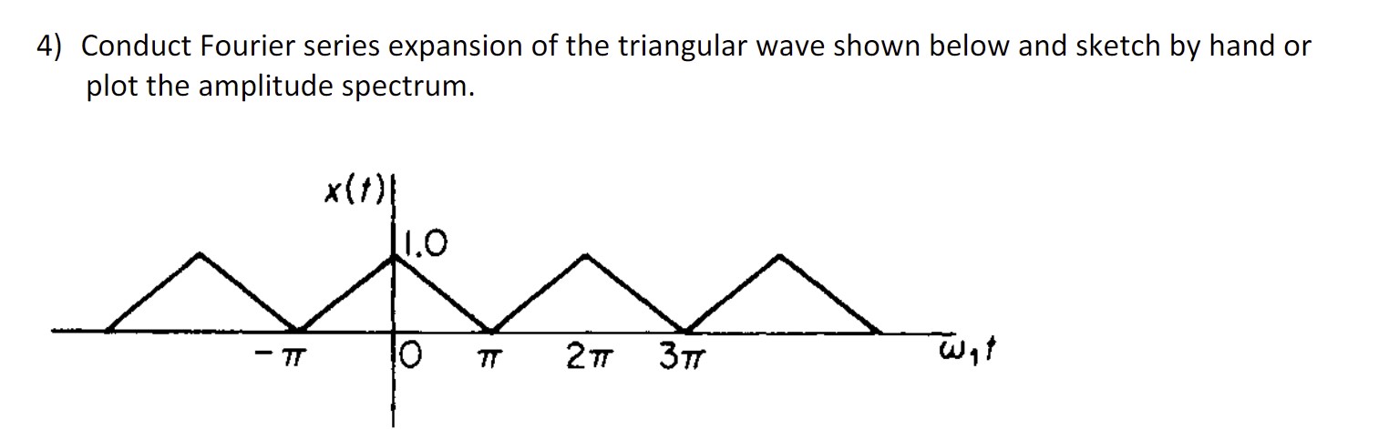 Solved 4 Conduct Fourier Series Expansion Of The Triangular