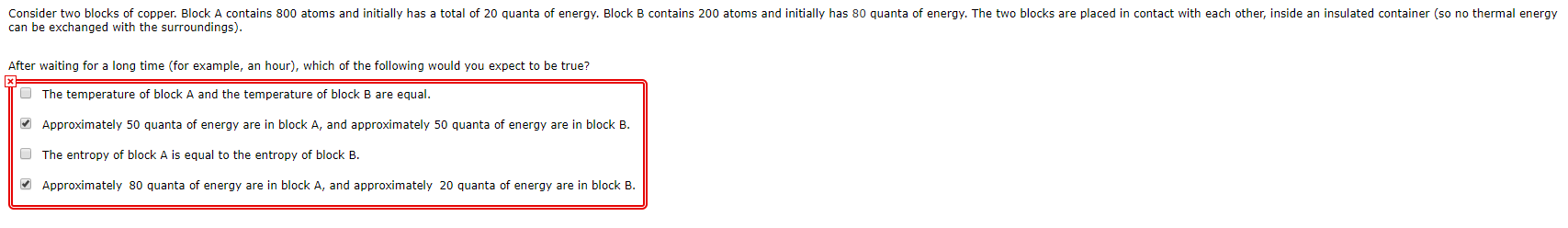 Solved Consider two blocks of copper. Block A contains 800 | Chegg.com