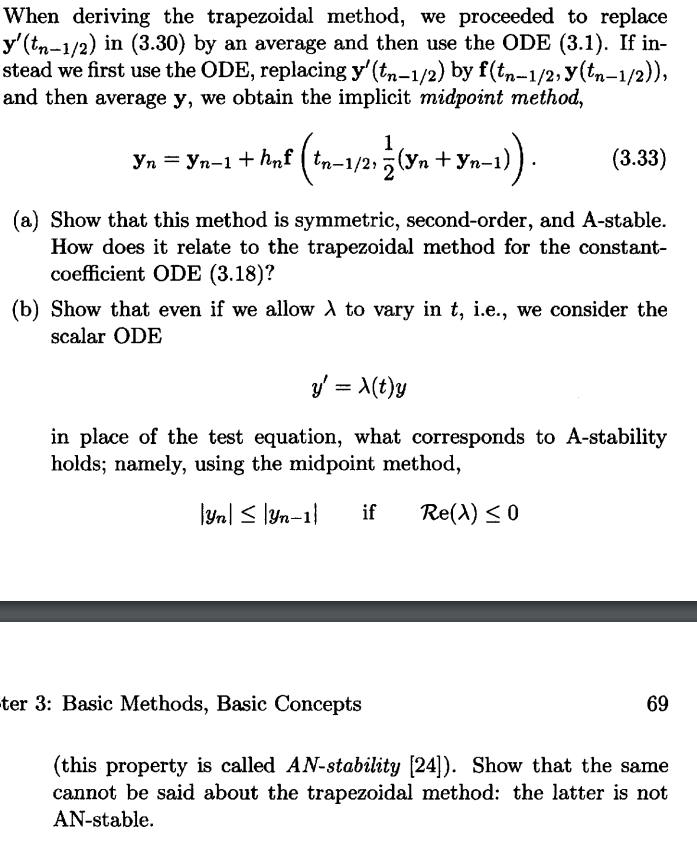 When deriving the trapezoidal method, we proceeded to | Chegg.com