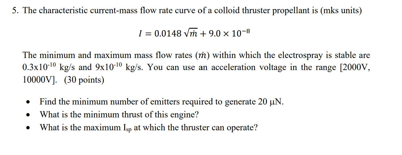 5. The characteristic current-mass flow rate curve of | Chegg.com