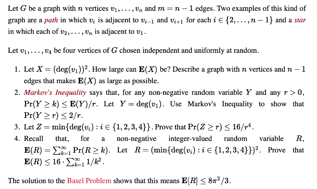 the degree deg(v) of a vertex v in G is the number of | Chegg.com