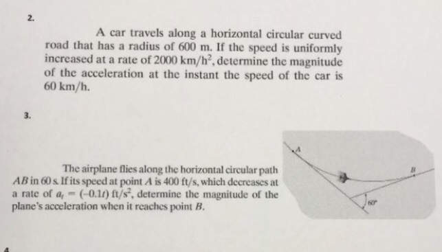 Solved 2. A car travels along a horizontal circular curved | Chegg.com