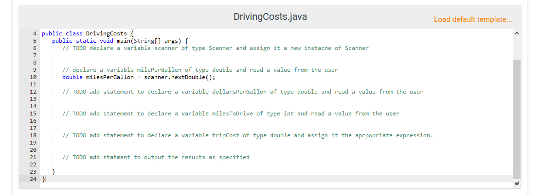 Solved 11.4 LAB: Driving costs - Java version Driving is | Chegg.com