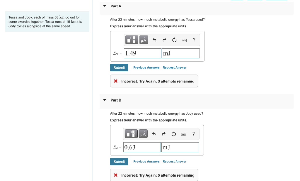 Solved Tessa and Jody, each of mass 68 kg, go out for After | Chegg.com