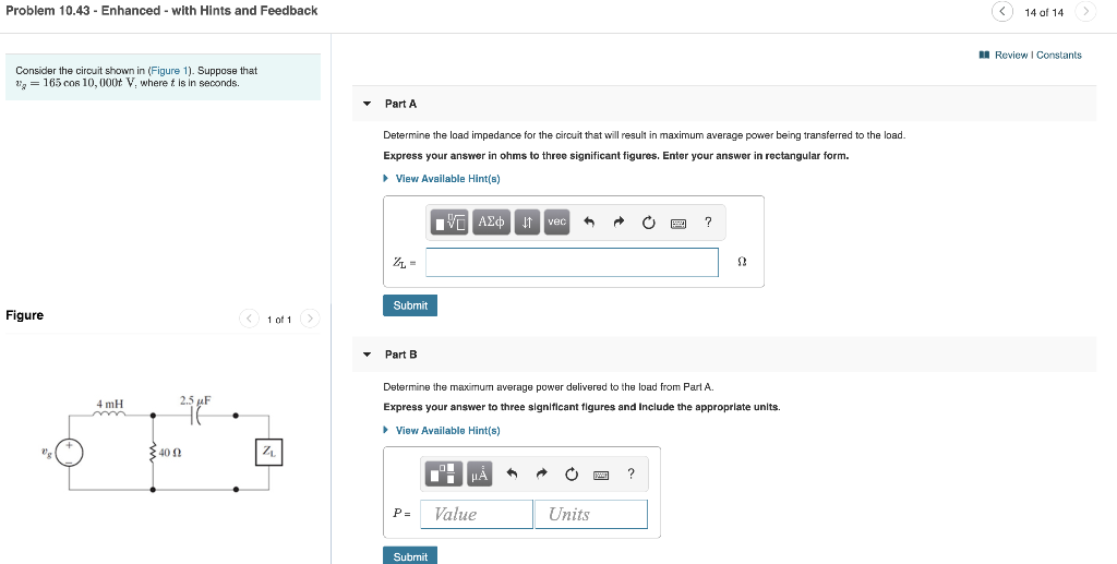 Solved Problem 10.43 - Enhanced - with Hints and Feedback 14 | Chegg.com