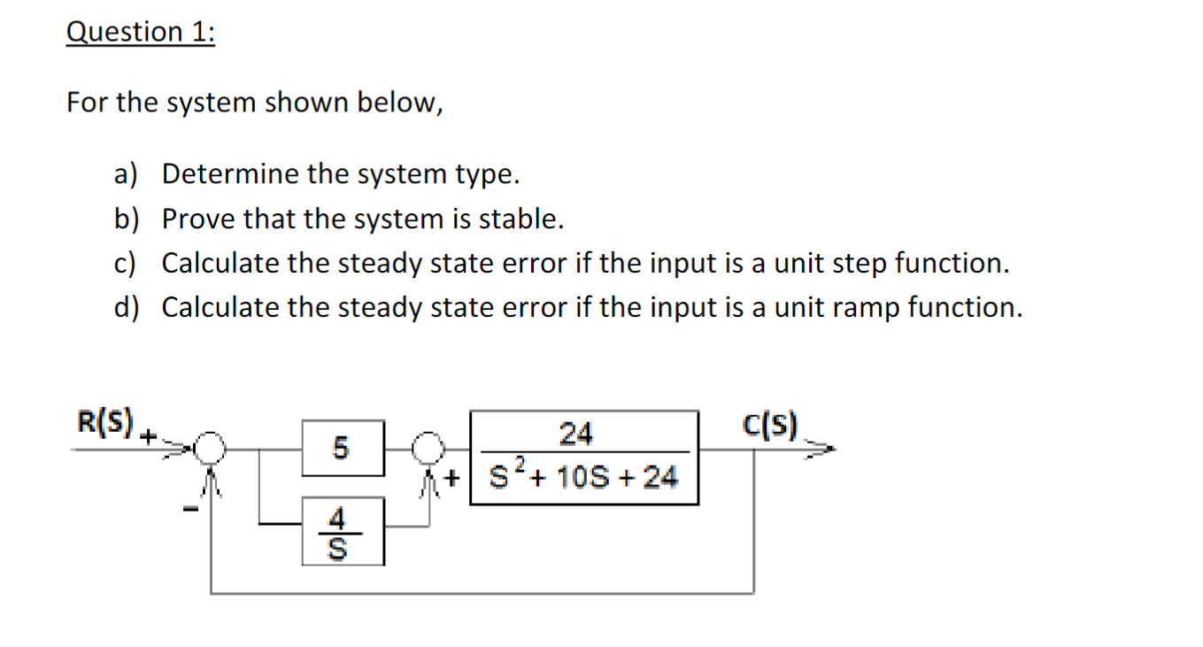 For the system shown below, a) Determine the system | Chegg.com