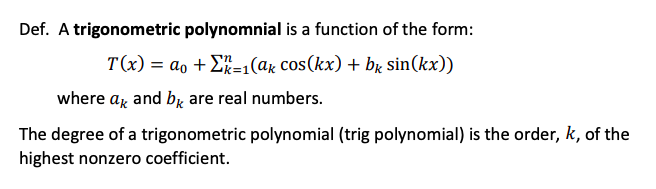 Solved 1. Let T(x) be a trigonometric polynomial. a. Prove | Chegg.com