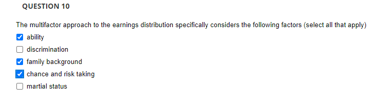 Solved The multifactor approach to the earnings distribution | Chegg.com