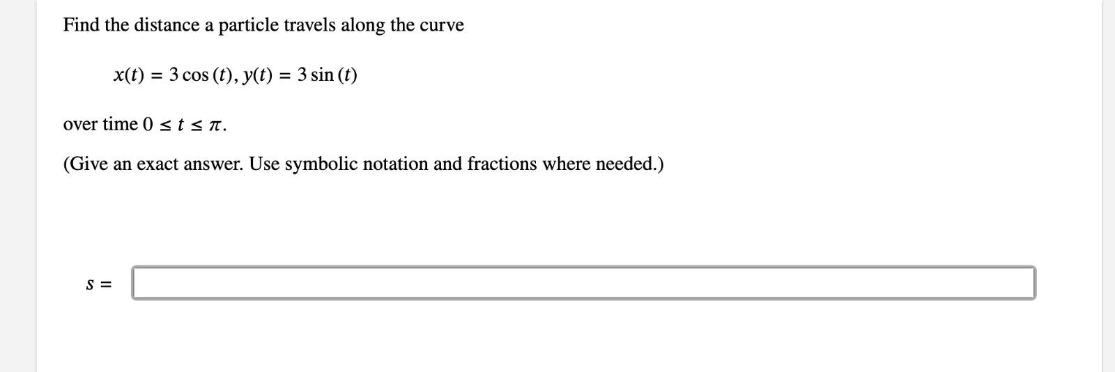 Solved Find the distance a particle travels along the curve | Chegg.com