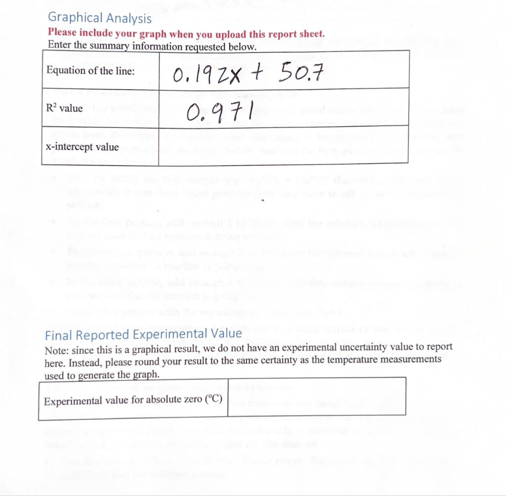 Solved Graphical Analysis Please include your graph when you | Chegg.com