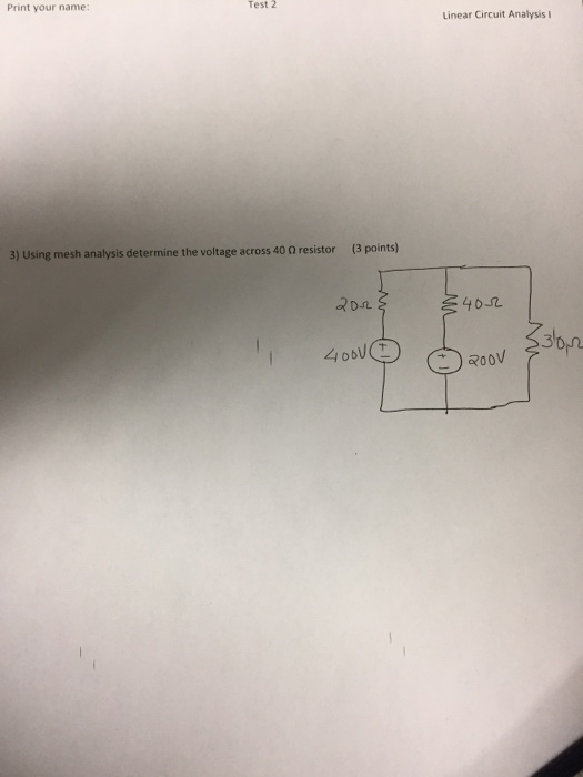 Solved Using mesh analysis determine the voltage across 40 | Chegg.com Solved Using mesh analysis determine the voltage across 40 | Chegg.com