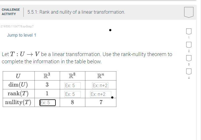Solved CHALLENGE ACTIVITY 5.5.1: Rank and nullity of a | Chegg.com