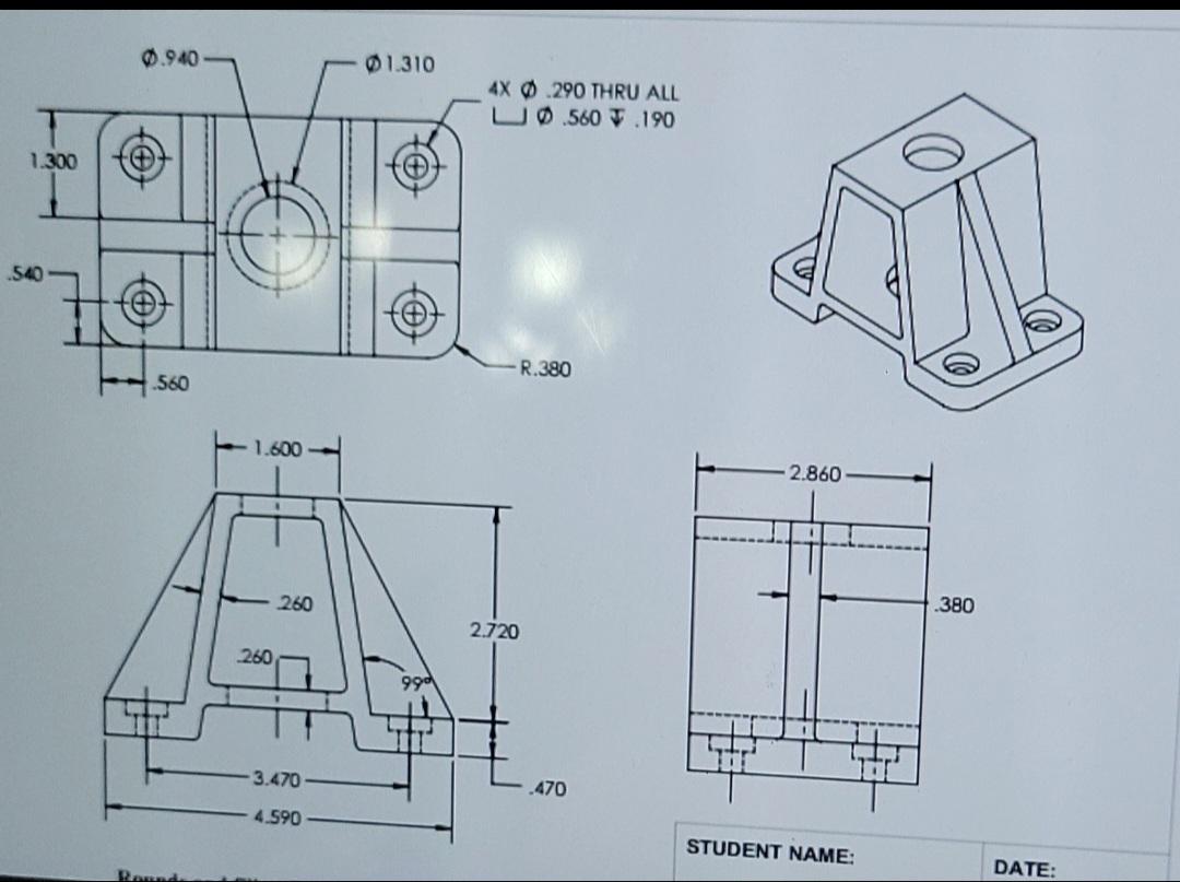 Solved P. 308, Figure 5.148 * Use Hole Wizard to make the | Chegg.com