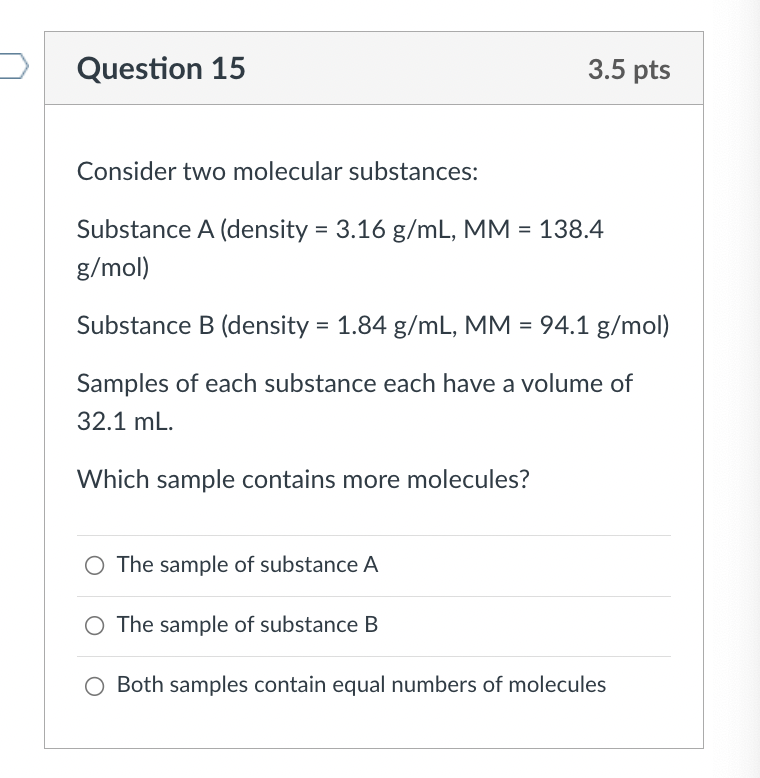 Solved Consider two molecular substances: Substance A | Chegg.com