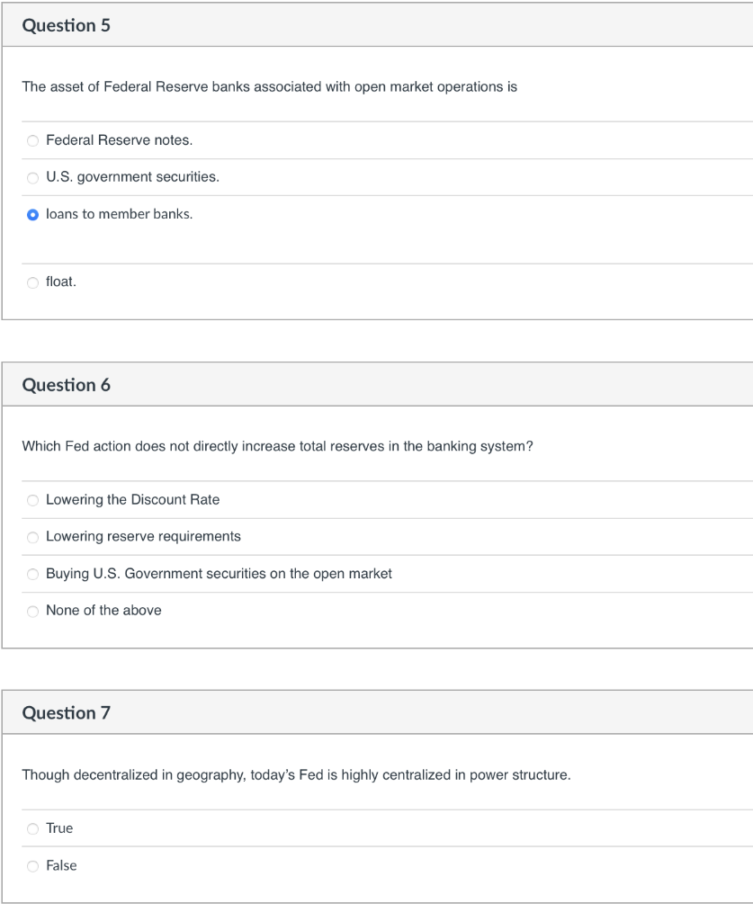 Solved The asset of Federal Reserve banks associated with | Chegg.com