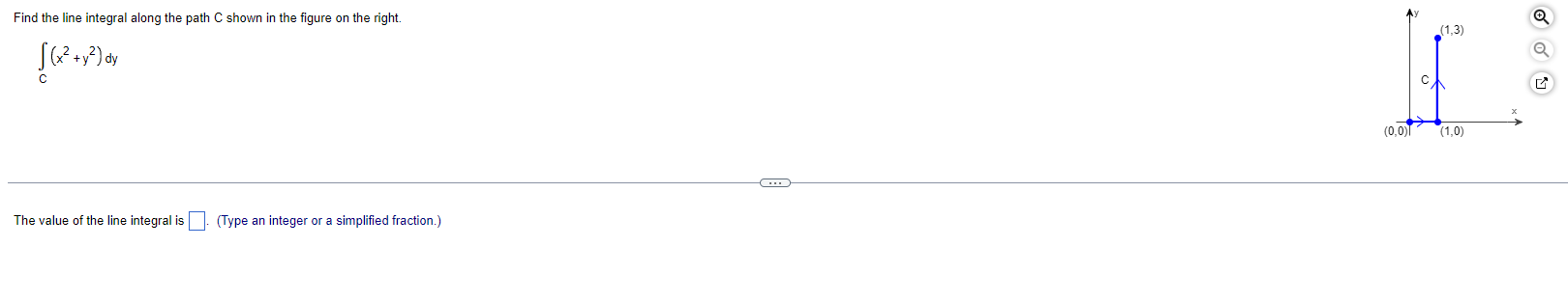 Solved Find the line integral along the path C shown in the | Chegg.com