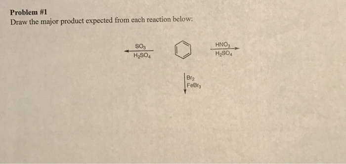 Solved Problem #1 Draw the major product expected from each | Chegg.com
