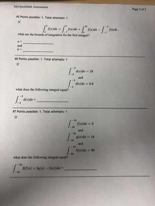 Solved MyOpenMath Assessment Page 2 of 2 #5 Points possible: | Chegg.com