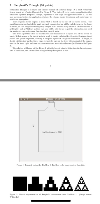 2 Sierpinski's Triangle (30 points) Serpinski's | Chegg.com