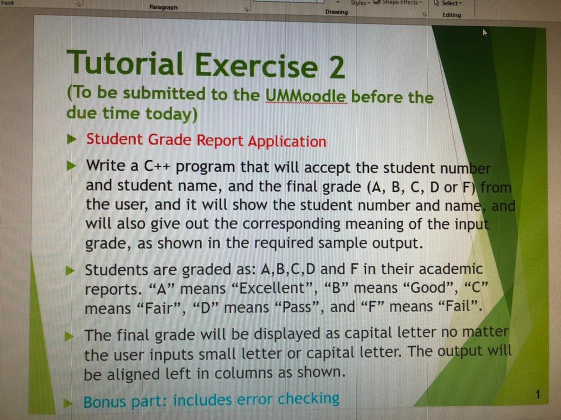 Solved Tutorial Exercise 2(To be submitted to the UMMoodle | Chegg.com