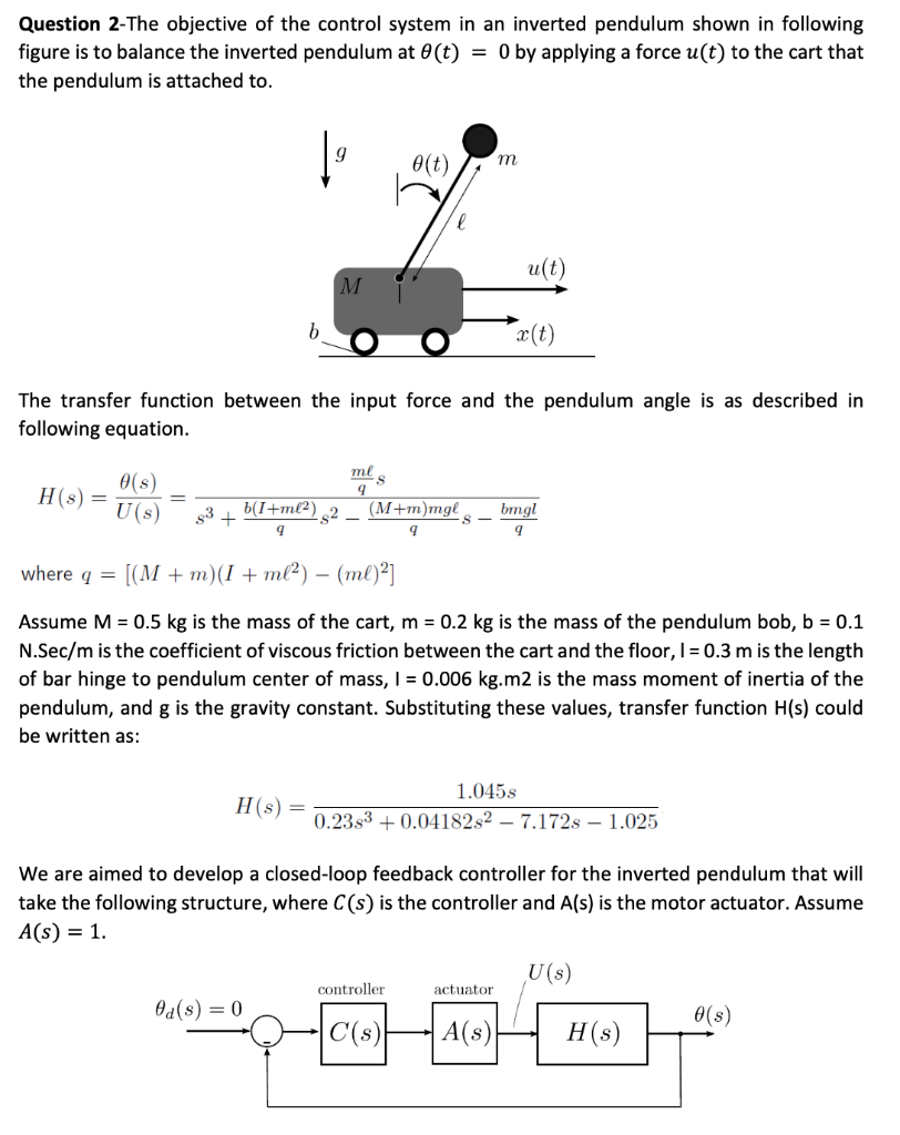 Question 2-The objective of the control system in an | Chegg.com